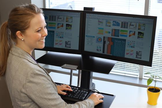 Ergotron WorkFit-S Dual Sit-Stand Workstation with WorkSurface – Ergoport